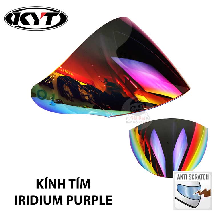 KYT Venom visor Iridium Purple - KYT Venom face shield – Nón Tài Đạt