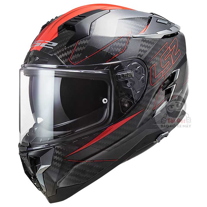 LS2 Challenger FF327 Carbon Fold Red Helmet - Top LS2 Helmet – Nón Tài Đạt